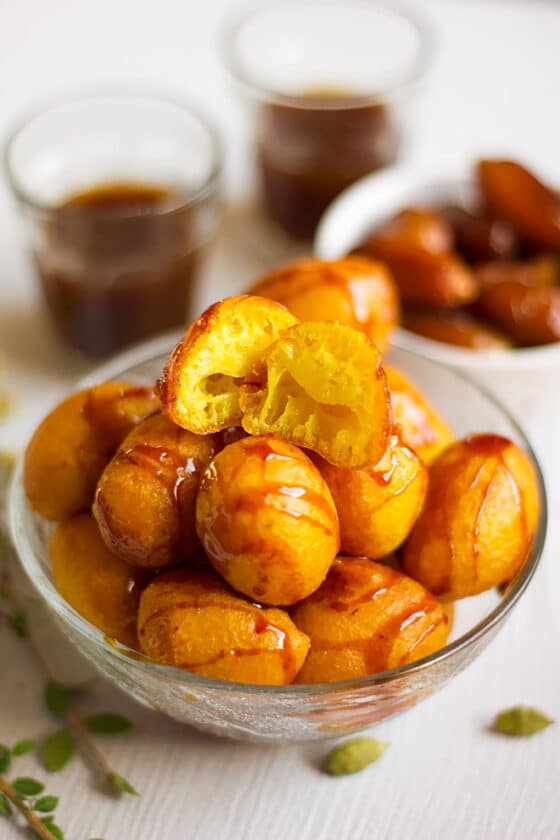 Luqaimat Recipe with Custard