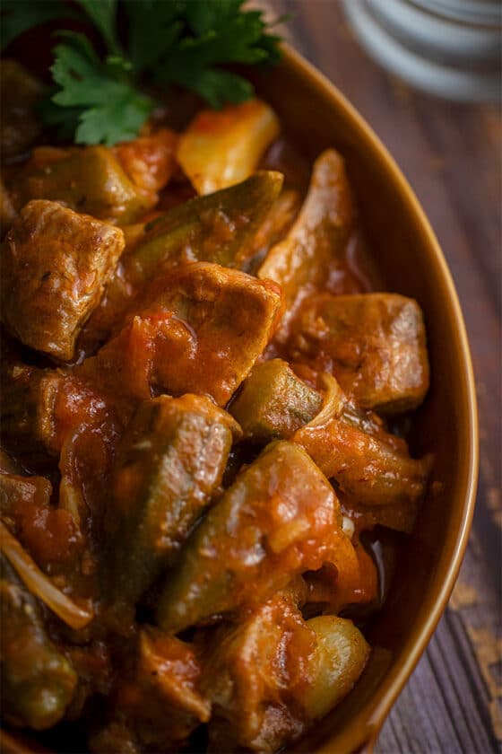 Bamya Okra Stew With Lamb