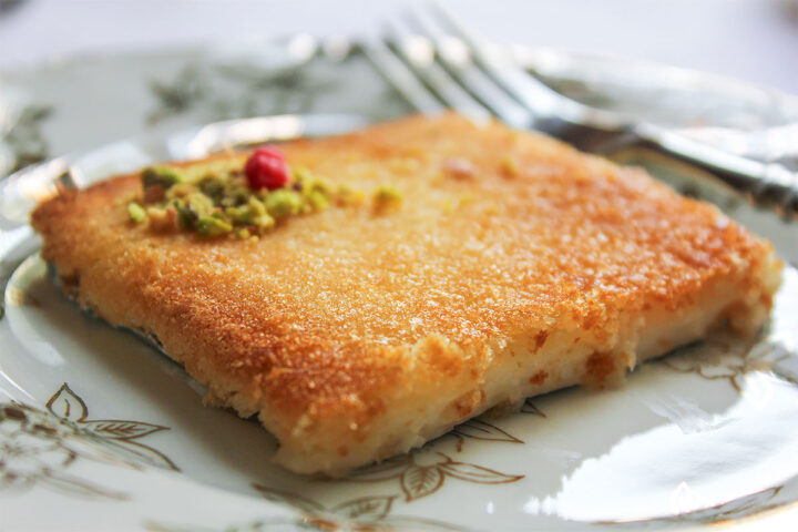 Kunafa with Cream Arabian Dessert